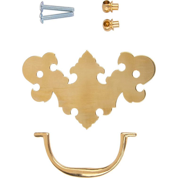 UNIQANTIQ HARDWARE SUPPLY Chippendale Polished Brass Drawer Bail Pull ( Centers: 3" ) | Wayfair
